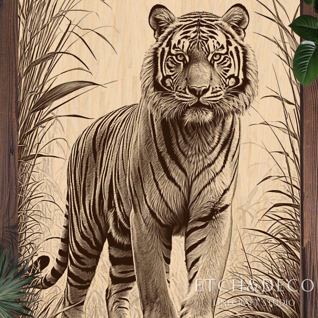 Tiger PNG for Wood Laser Engraving, Wild Nature Digital File, Laser ...