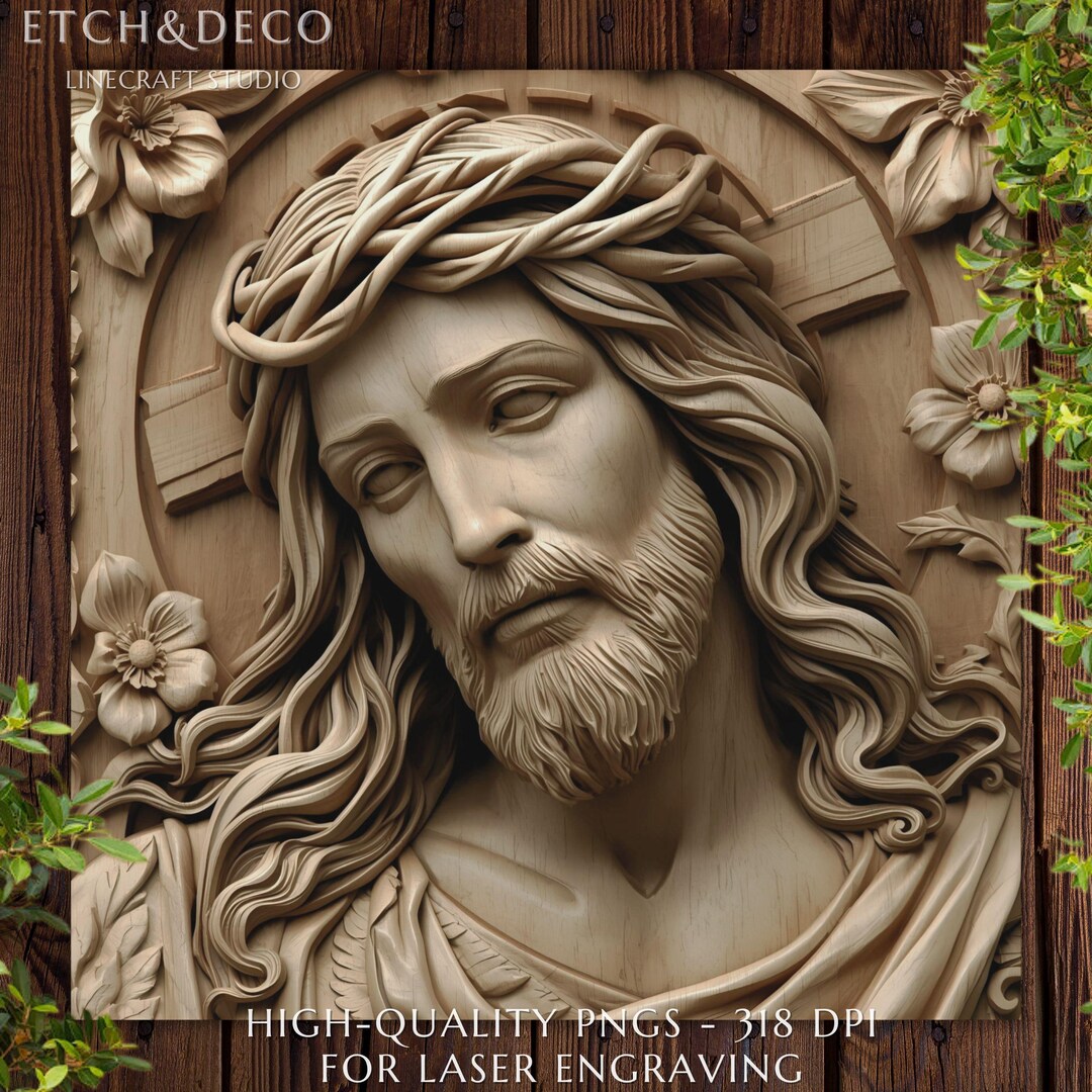 3D Illusion Jesus Christ File for Wood Laser Engraving PNG, Glowforge ...