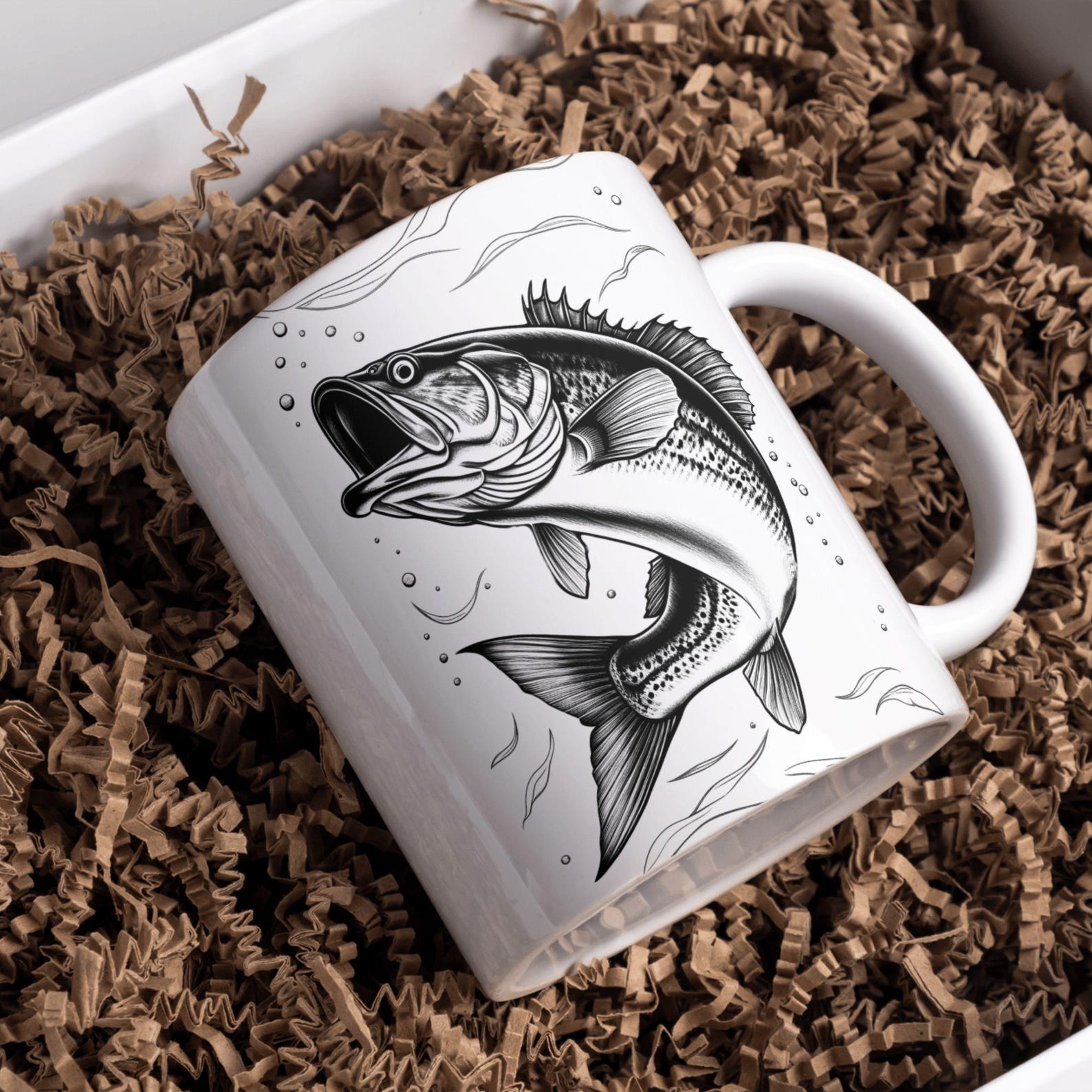 Bass Fish PNG Laser Engraving File, Fishing Gift Wood Laser Burn File ...