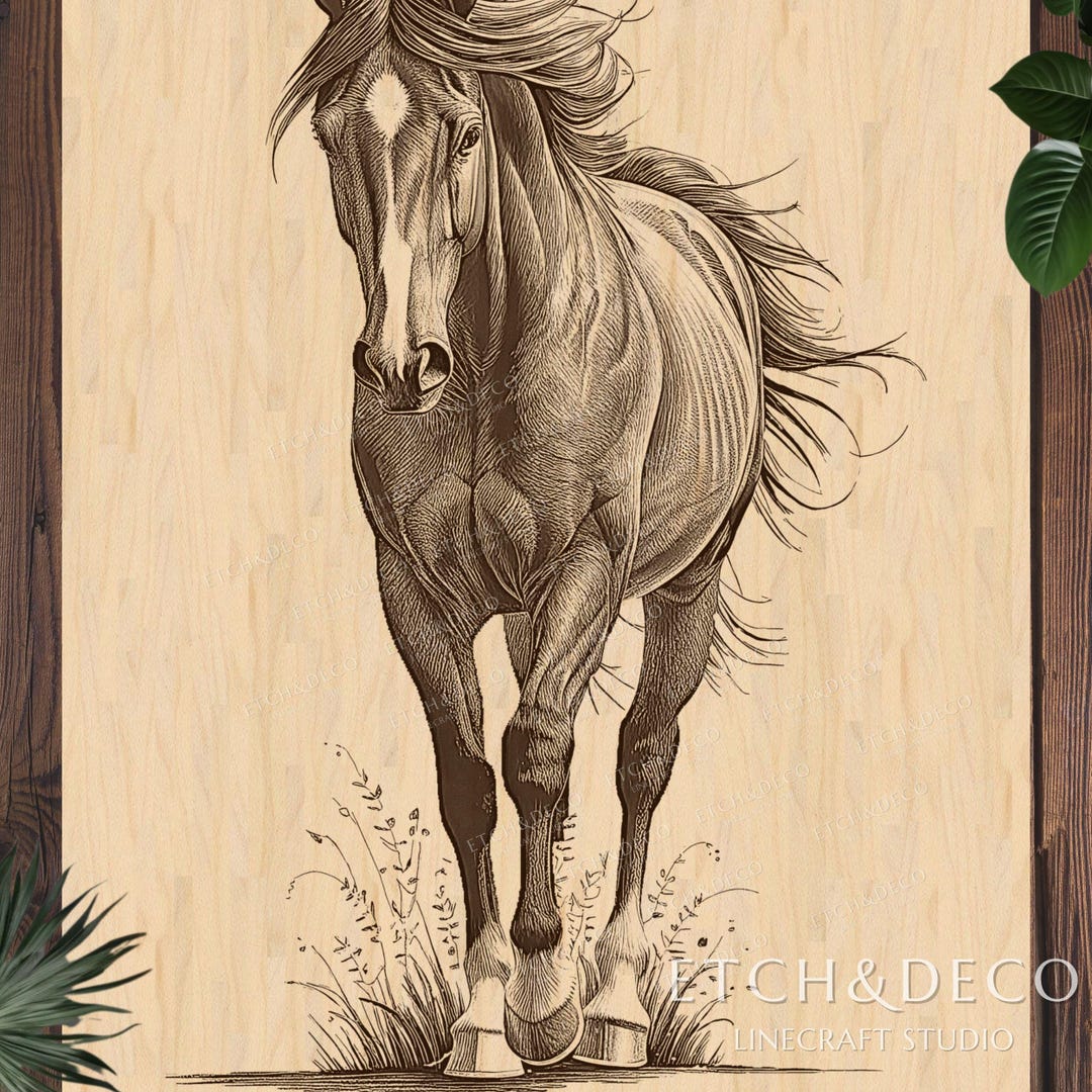 Elegant Horse Laser Engraving PNG, Wood Gift Design, Digital Laser Burn ...