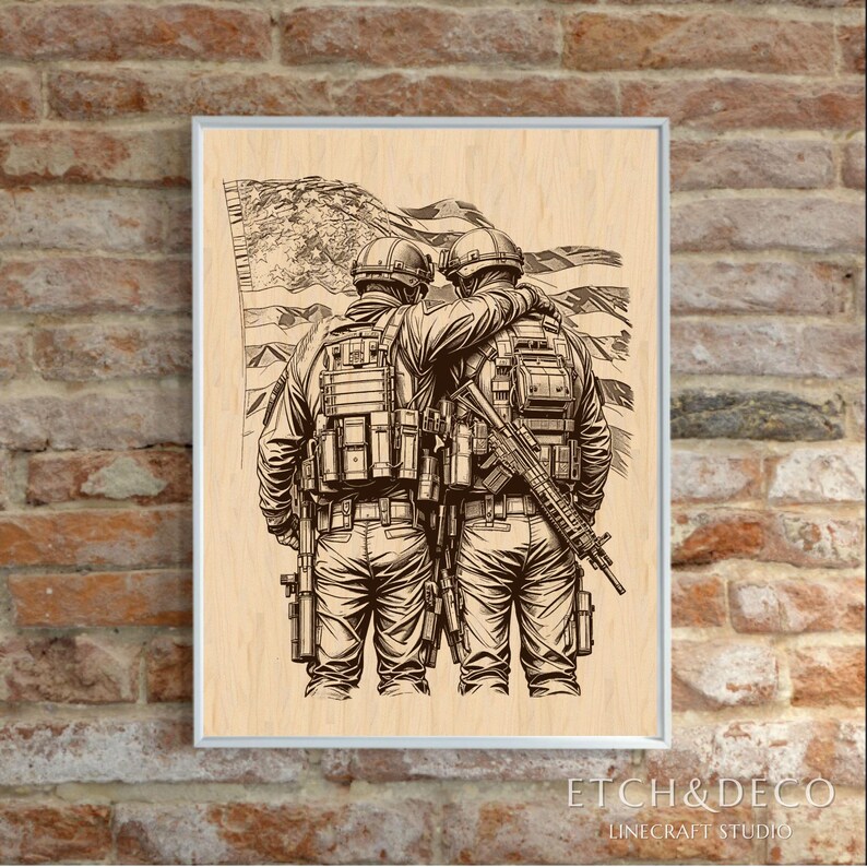 US Soldiers With Flag PNG, Patriotic Laser Engraving Png, Brotherhood ...