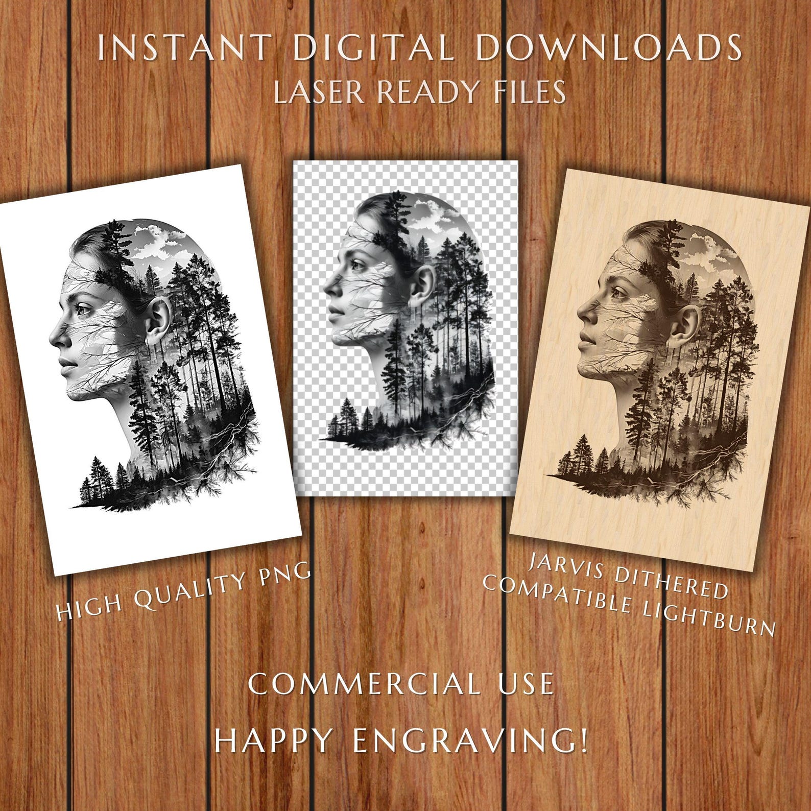Bald Eagle Laser Burn PNG, Etching Engraving File, Rustic Wood Gift ...