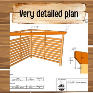 Corner Pergola Plan | DIY Modern L-shaped Pergola | Outdoor Patio Shade ...