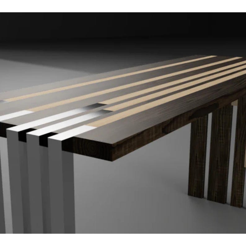 Modern Wood and Steel Desk Plan | DIY Designer Office Desk | Metric and ...