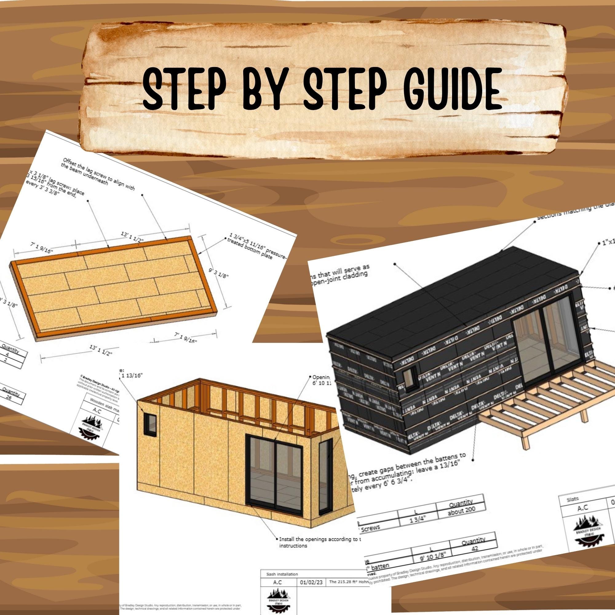 Modern 14x20 Cabin Plans | Tiny House Blueprint | Small House Floor ...