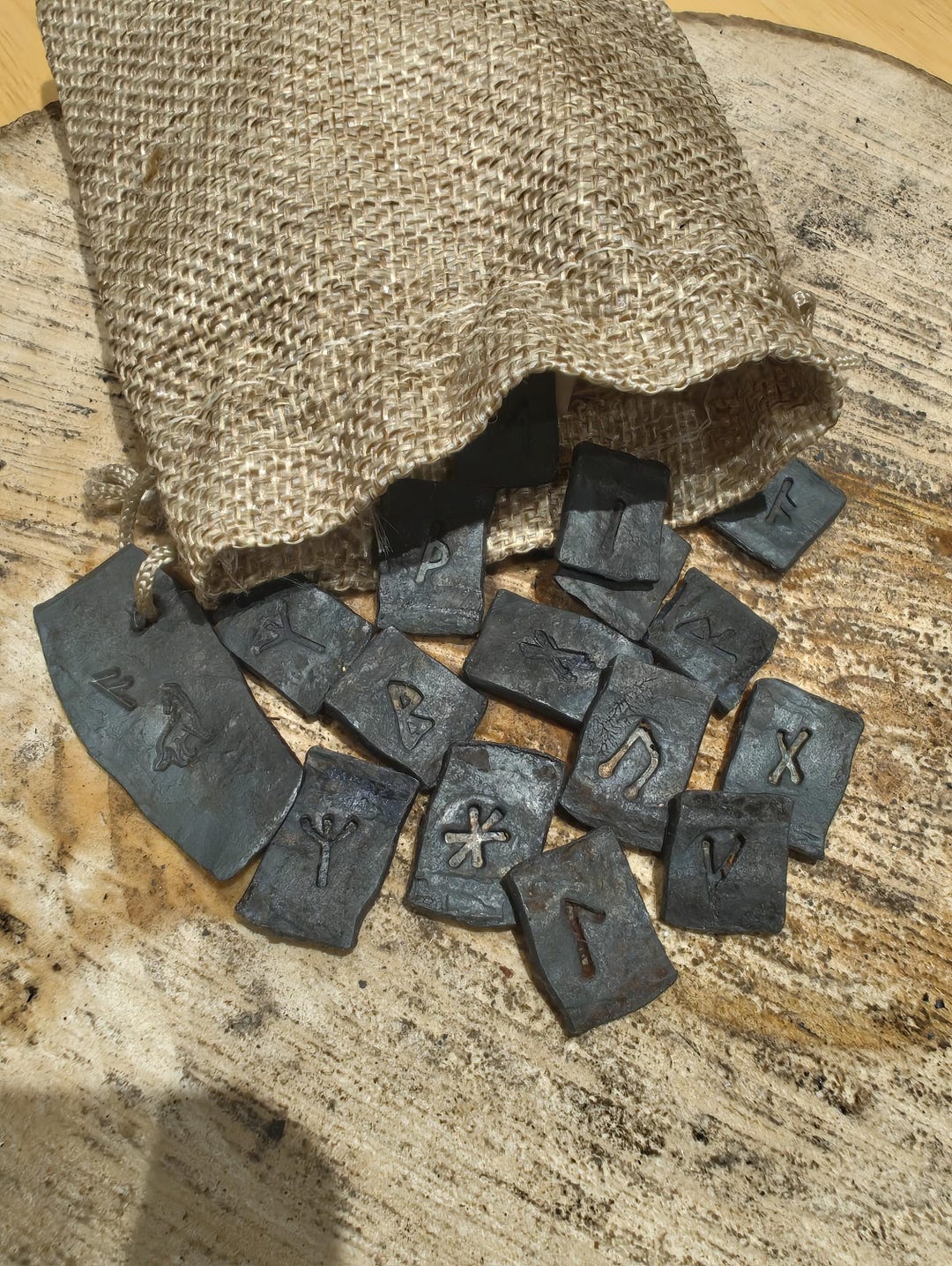 Hand Forged Younger Futhark Runes Set: Divination Charms, Witchcraft ...