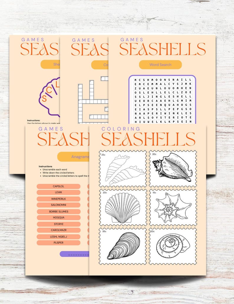 Cape Cod Seashells Field Guide for Kids- Printable Nature Journal (PDF ...