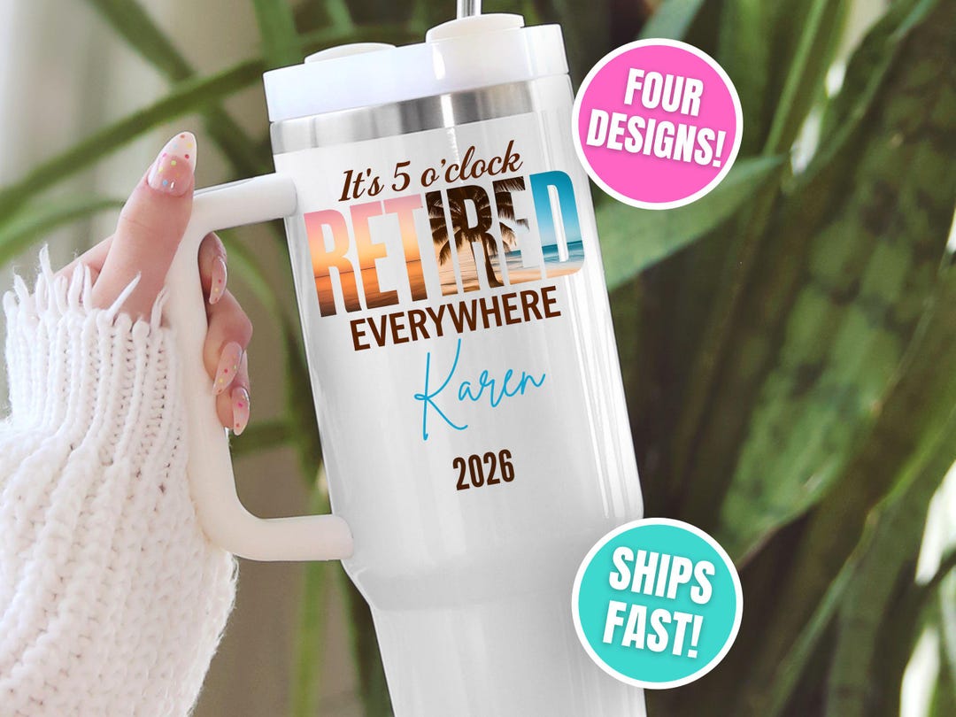 Custom Retirement Tumbler With Handle, Personalized Retirement Gift for ...