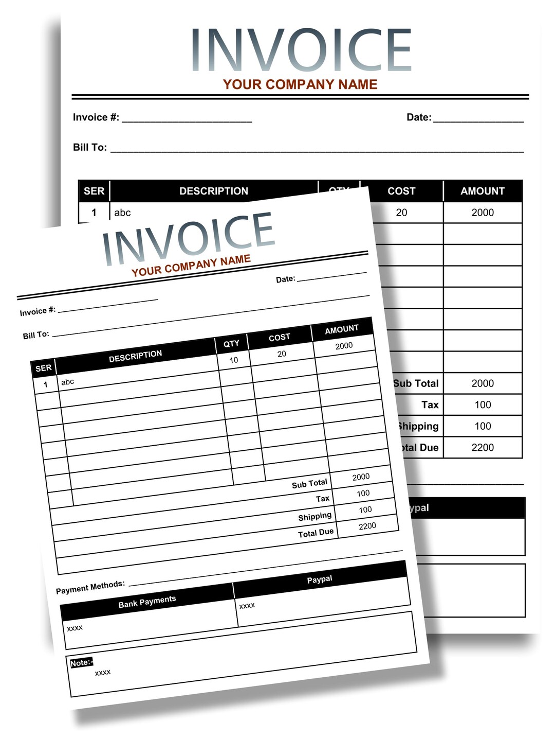 Editable Business Invoice Template: Professional & Customizable (word ...