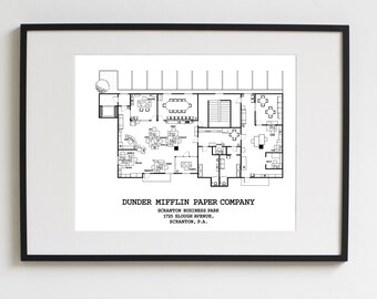The Office Floorplan — Dunder Mifflin Scranton | Printable Wall Art (3 ...