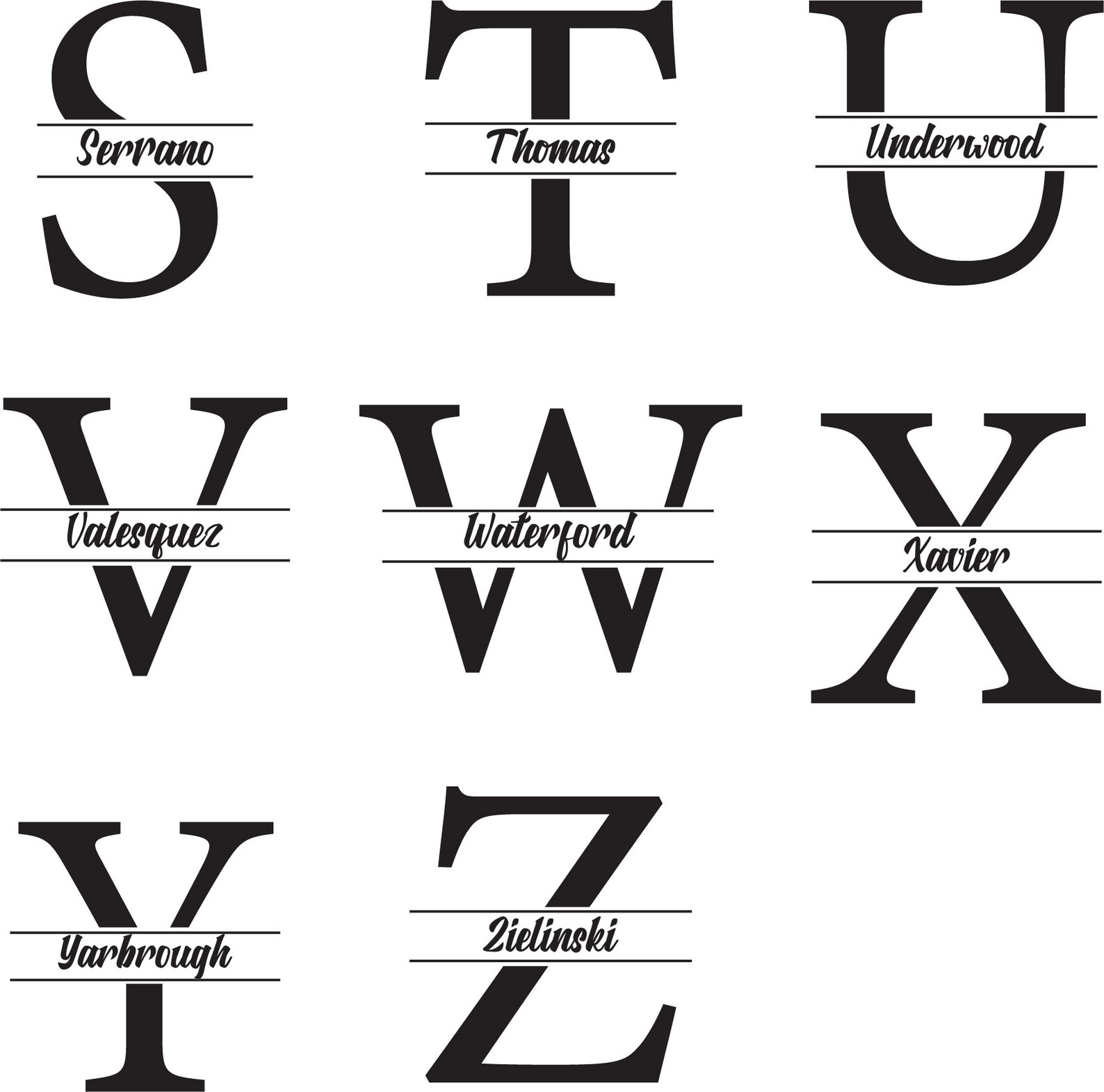 Monogram Digital File A-Z Alphabet SVG - Etsy Canada