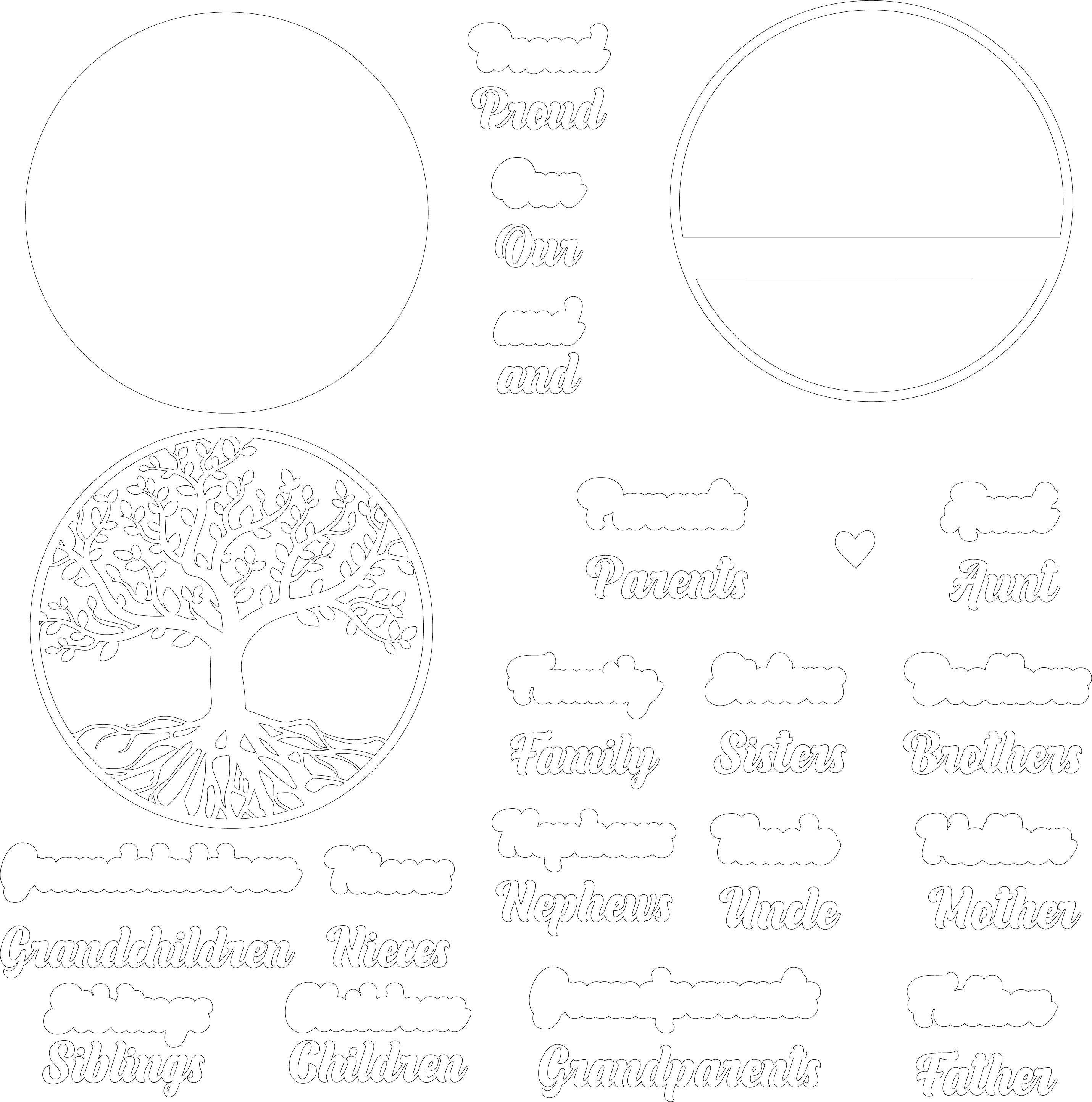 Layered Family Tree Cut File for Laser Engraving Cricut | Etsy UK