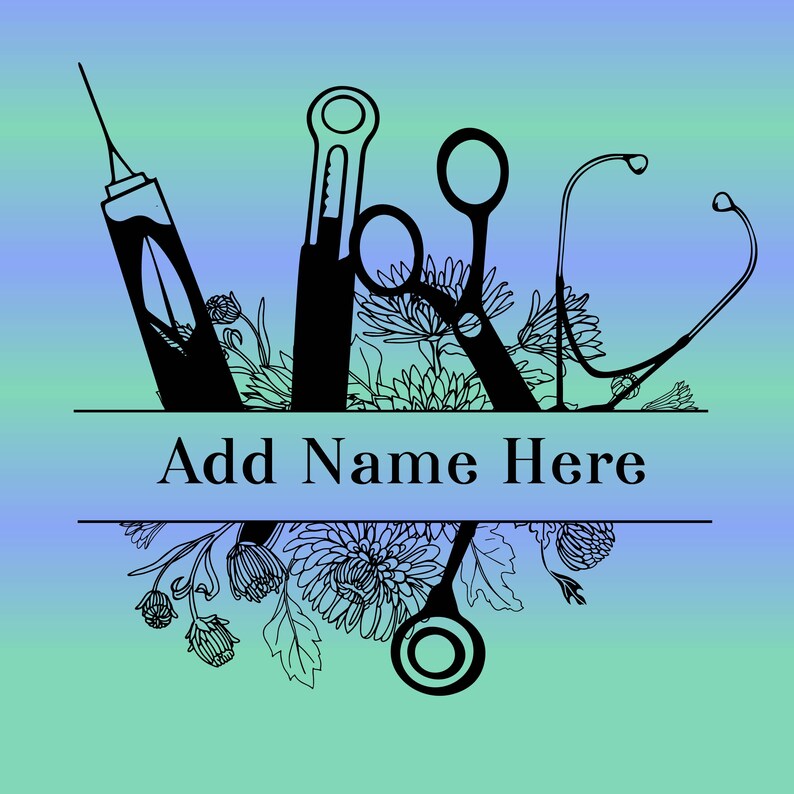 Nurse SVG Bundle, Stethoscope, Thermometer, Needles, With Floral ...