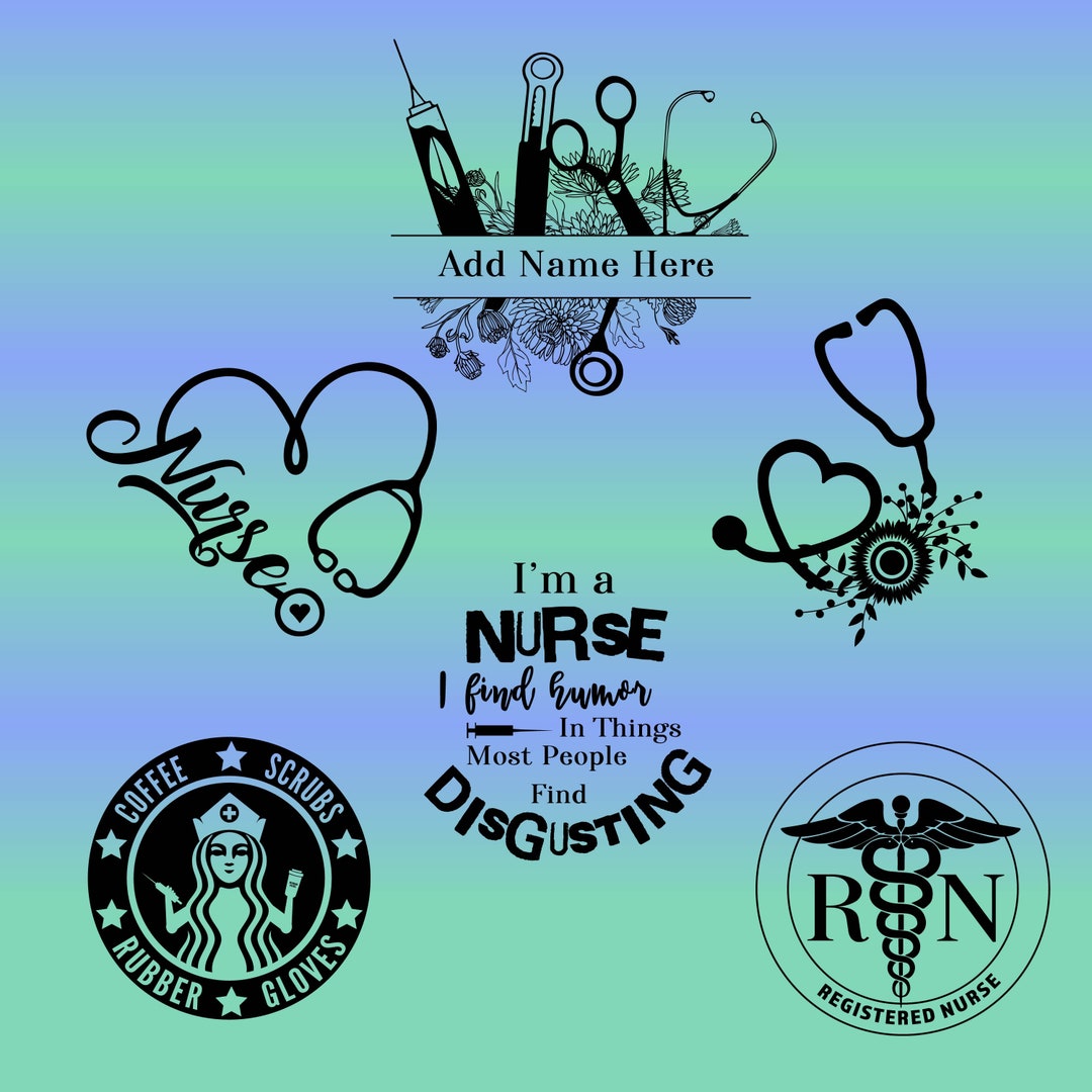 Nurse SVG Bundle, Stethoscope, Thermometer, Needles, With Floral ...