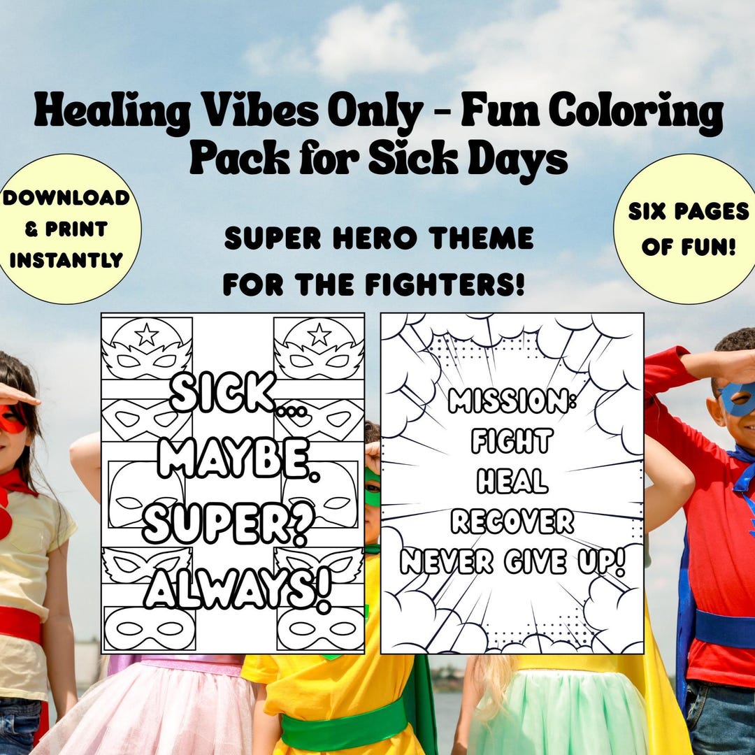 Healing Vibes Only – Fun Coloring Pack for Sick Days - Etsy