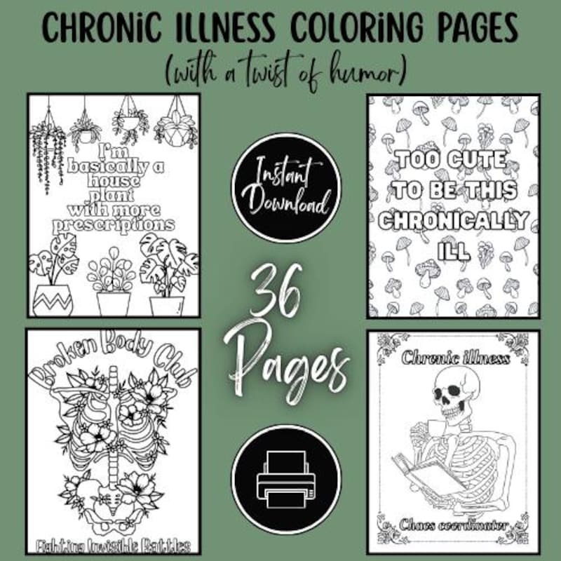 Illness Coloring Pages - Etsy UK