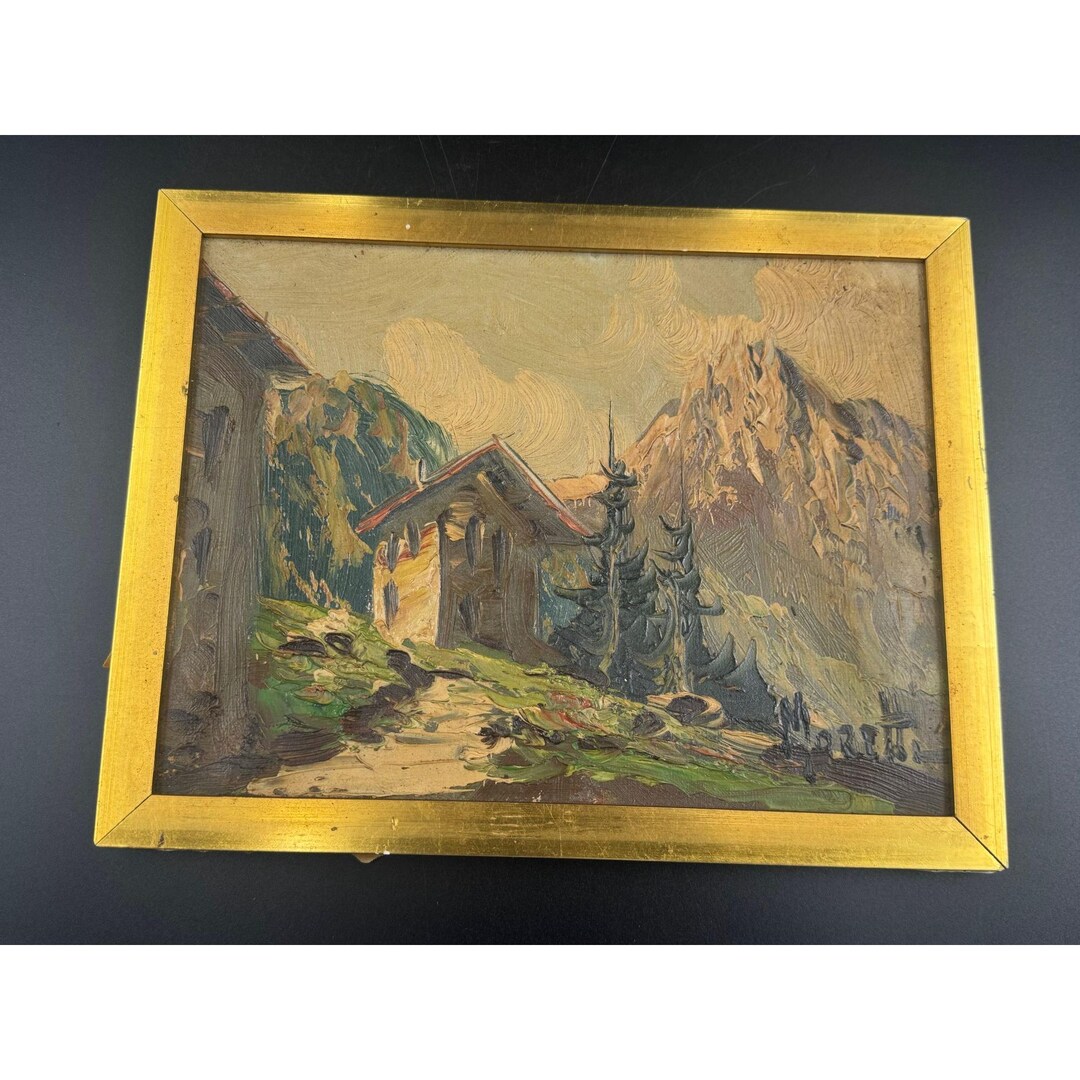 Vintage Original Oil Painting on Canvas Artist Signed by Moretti 8" X ...