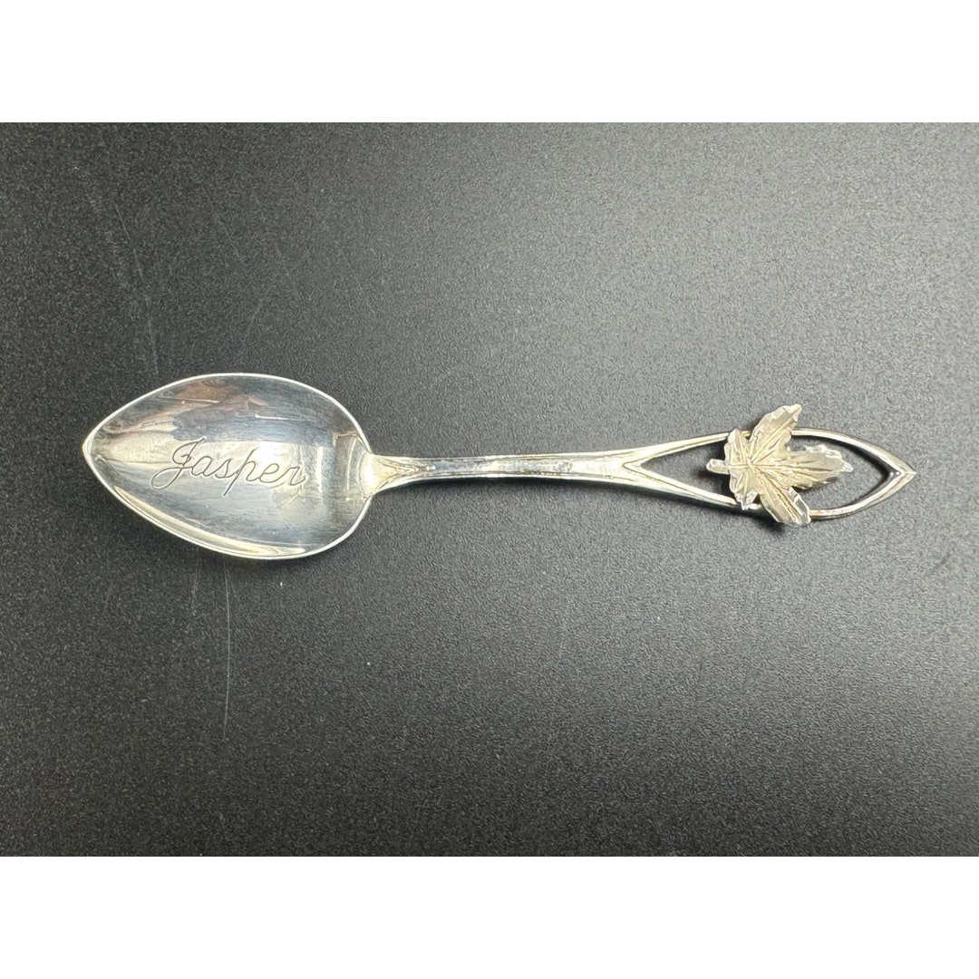 Maple Leaf Sterling Souvenir Spoon Jasper Bmco Sterling - Etsy
