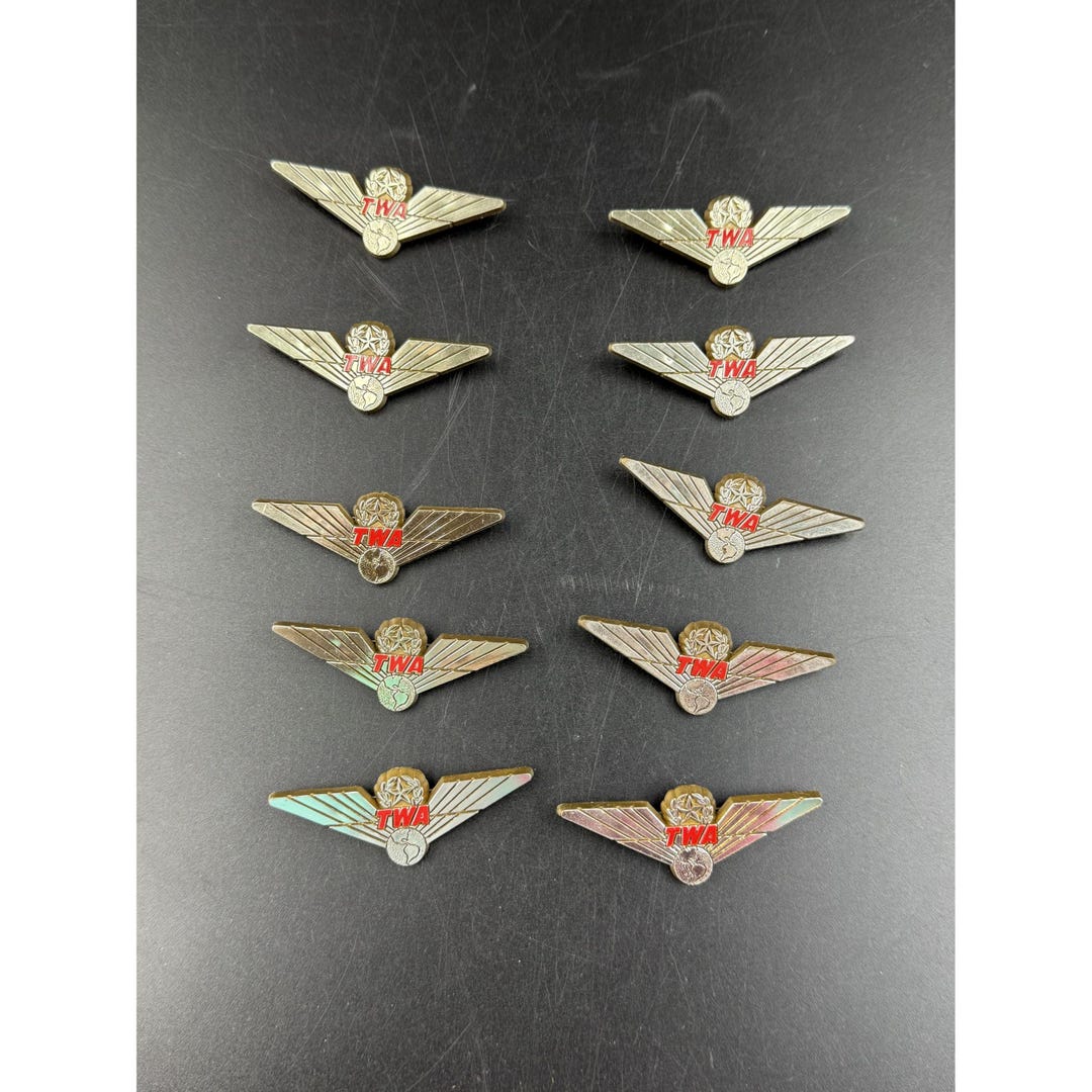 Vintage TWA Flight Attendant or Junior Wing Pins Set of 10 - Etsy