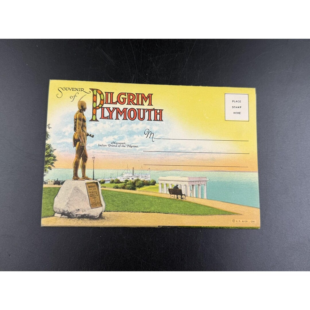 Souvenir Postcard Booklet of Pilgrim Plymouth MA With Historic ...