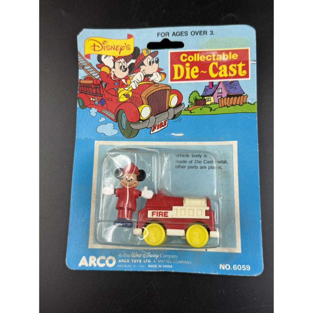 Disney Arco Collectable Die-cast Mickey Mouse Fire Truck Toy No. 6059 ...