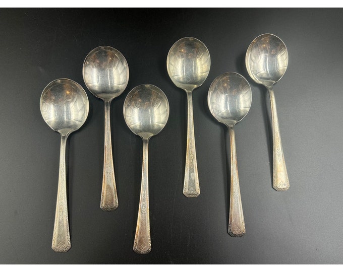 1881 Rogers A1 Silverplate 1925 Cheshire Pattern Soup Spoons Set of 6 ...