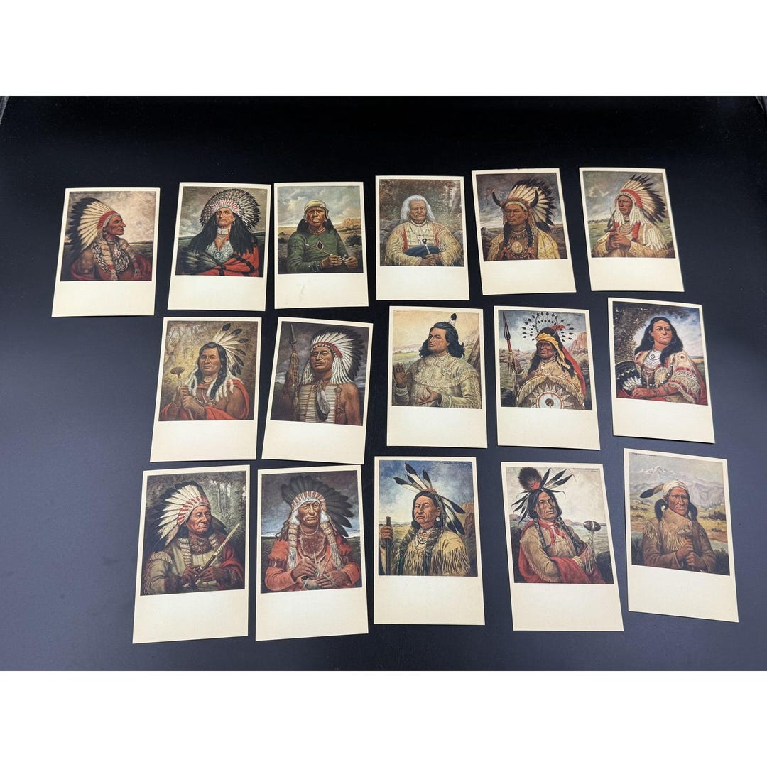 Set of 15 Vintage Native American Chief Postcards Art Prints - Etsy