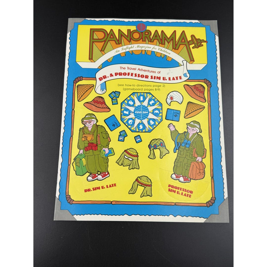 Vintage Panorama Magazine Pan AM Airlines Dr. & Professor Sim E. Late ...