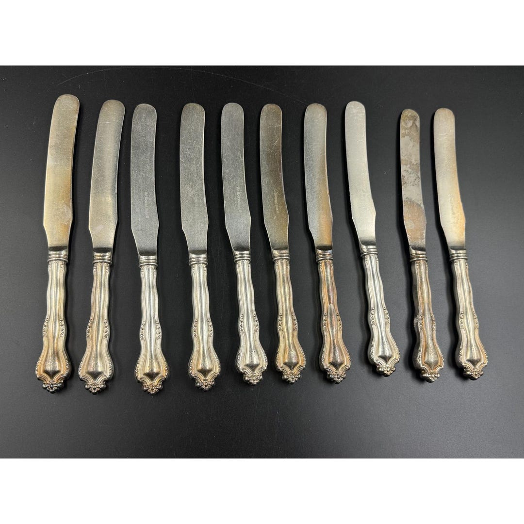 Set of 10 1847 Rogers Bros Silver Plated Dinner Knives Faneuil Mono - Etsy