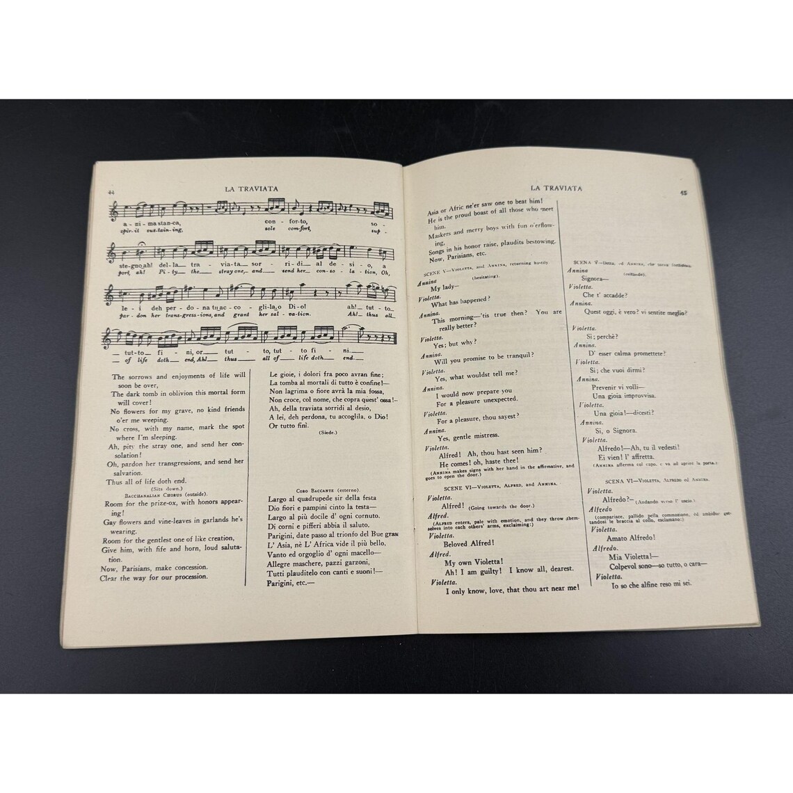 Grand Opera Libretto La Traviata by Verdi Edwin F. Kalmus Scarsdale NY ...