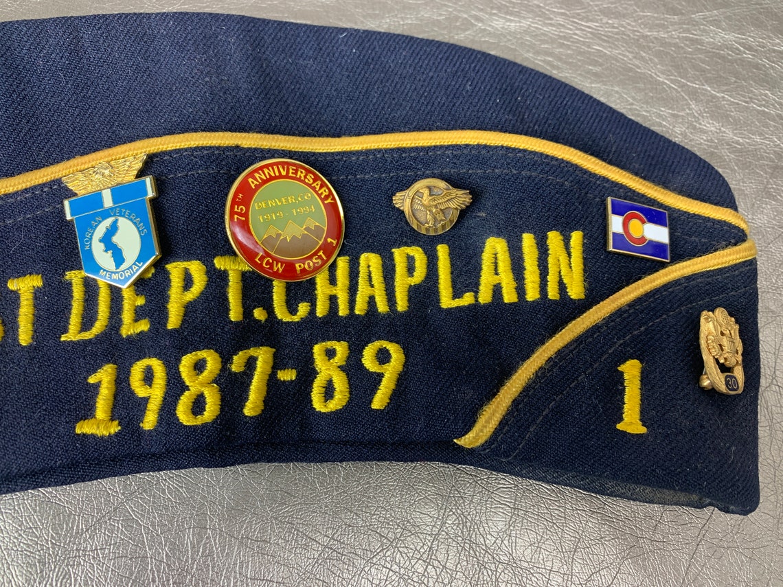 Vintage American Legion Department Chaplain Hat With Pins Denver ...