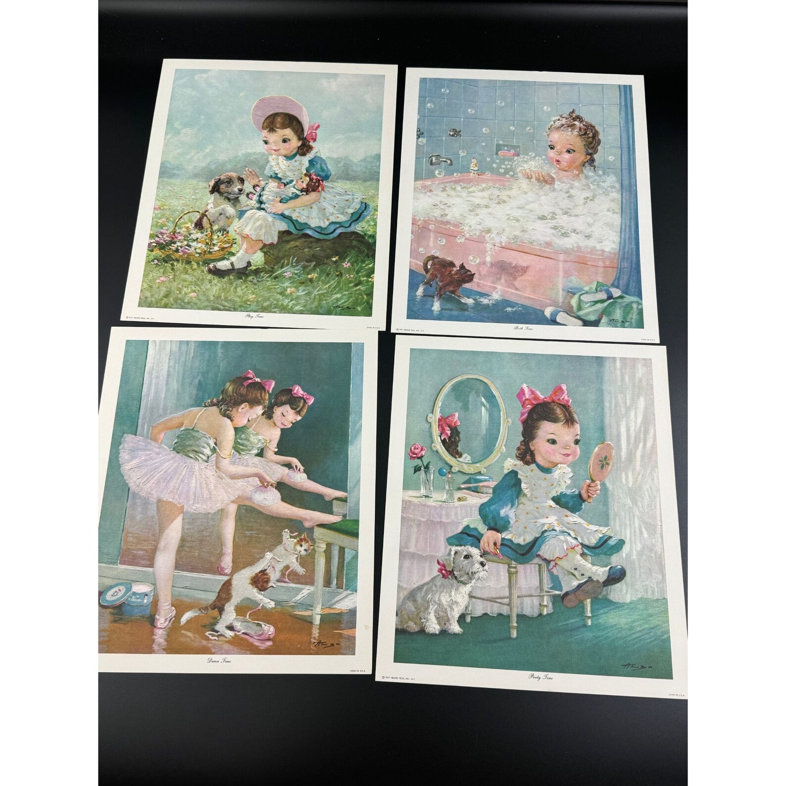 Vintage Set of Four Helene Pessl Lithographs 1957 by Artist August Albo ...