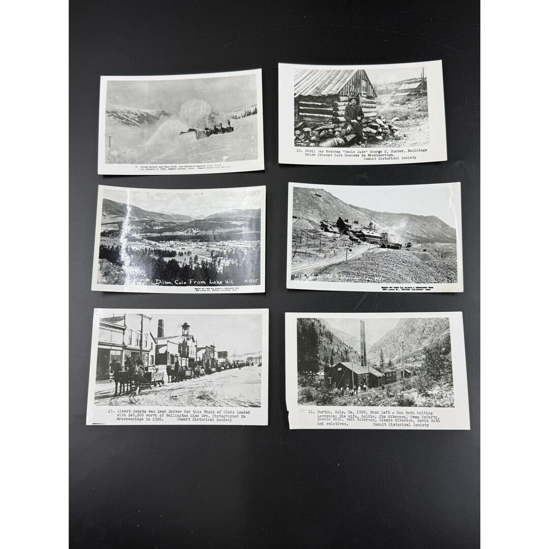Set of 6 Summit Historical Society Colorado RPPC Postcards 1900s ...