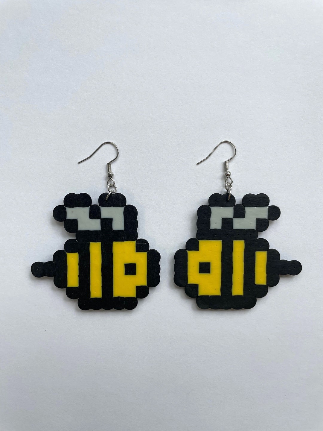Perler Bumblebee Earrings, Pixel Art - Etsy