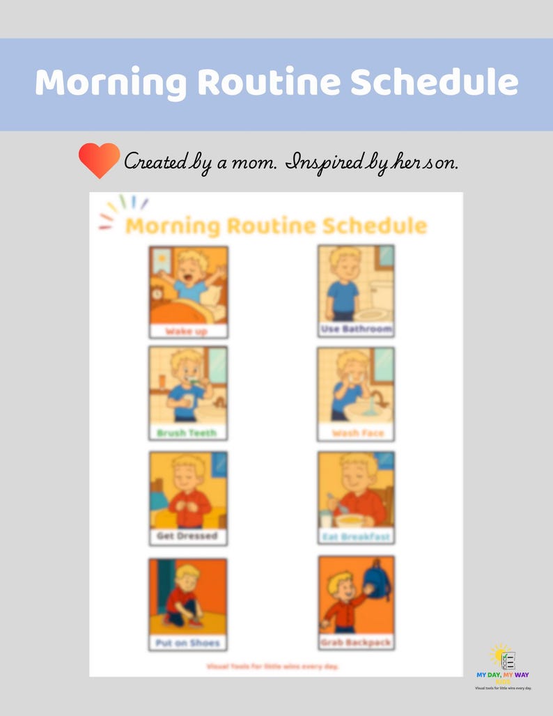 Morning Routine Visual Schedule Bundle for Kids | Autism-friendly ...