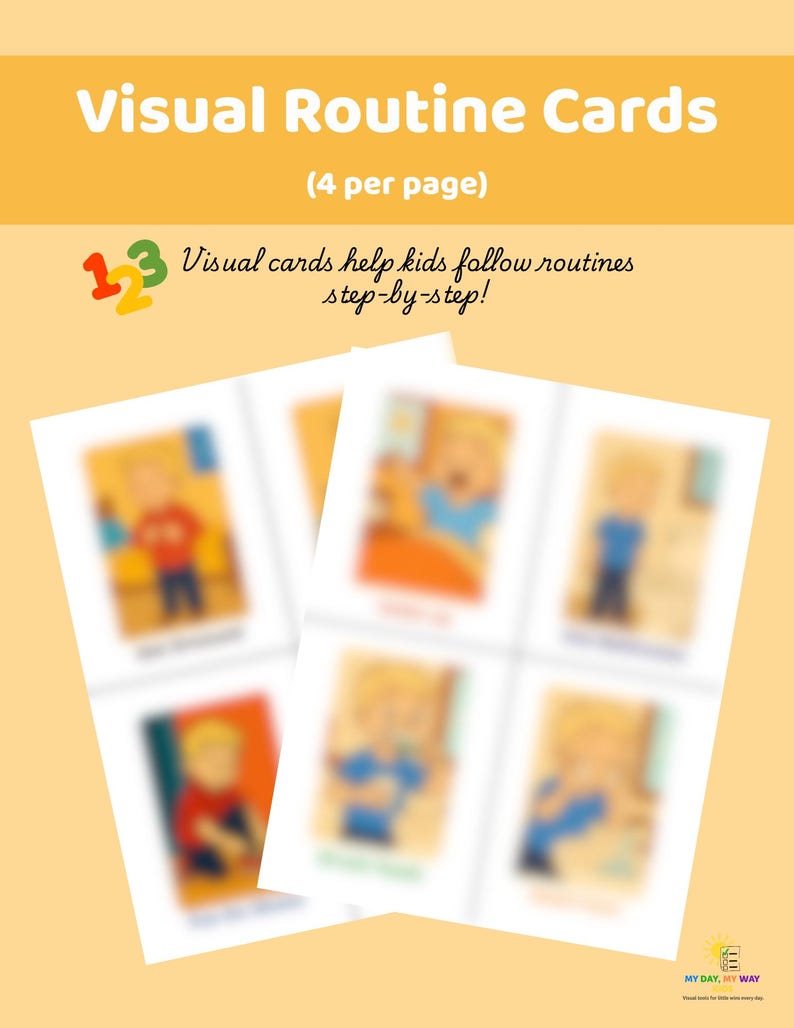 Morning Routine Visual Schedule Bundle for Kids | Autism-friendly ...