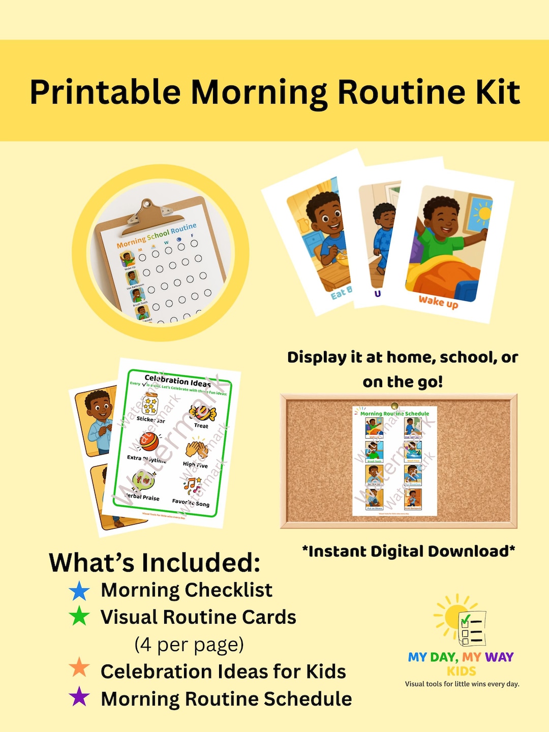 Morning Routine Visual Schedule Printable Bundle | Autism-friendly ...