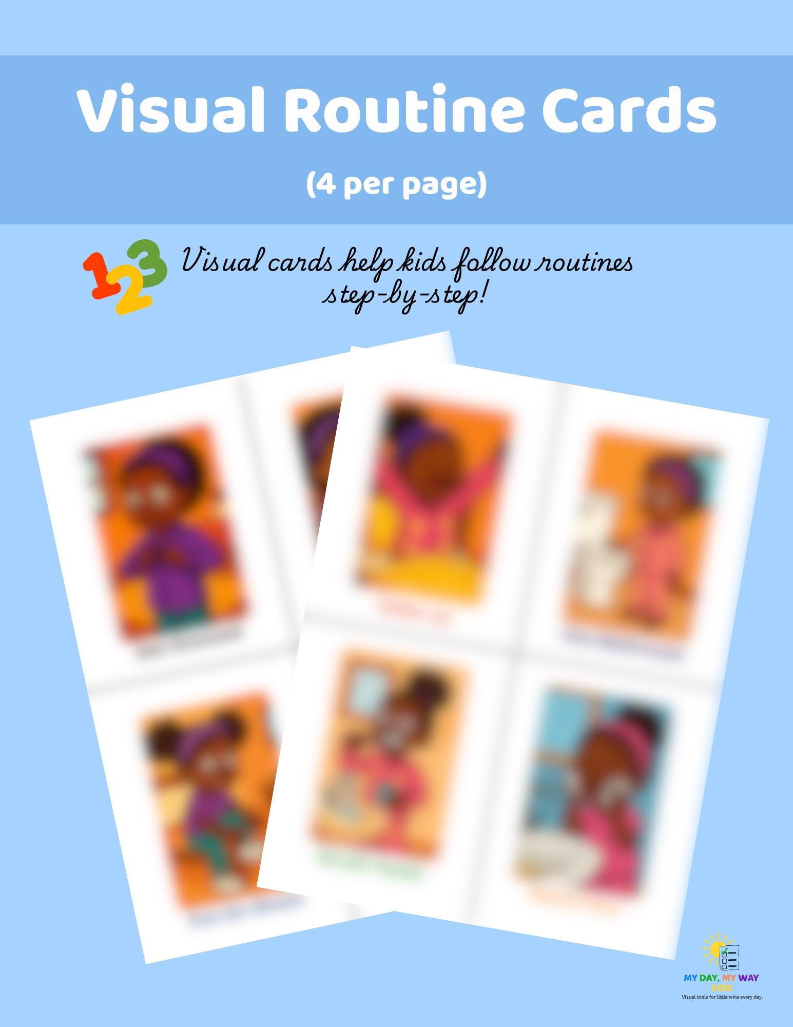 Morning Routine Visual Schedule Bundle for Kids | Autism-friendly ...