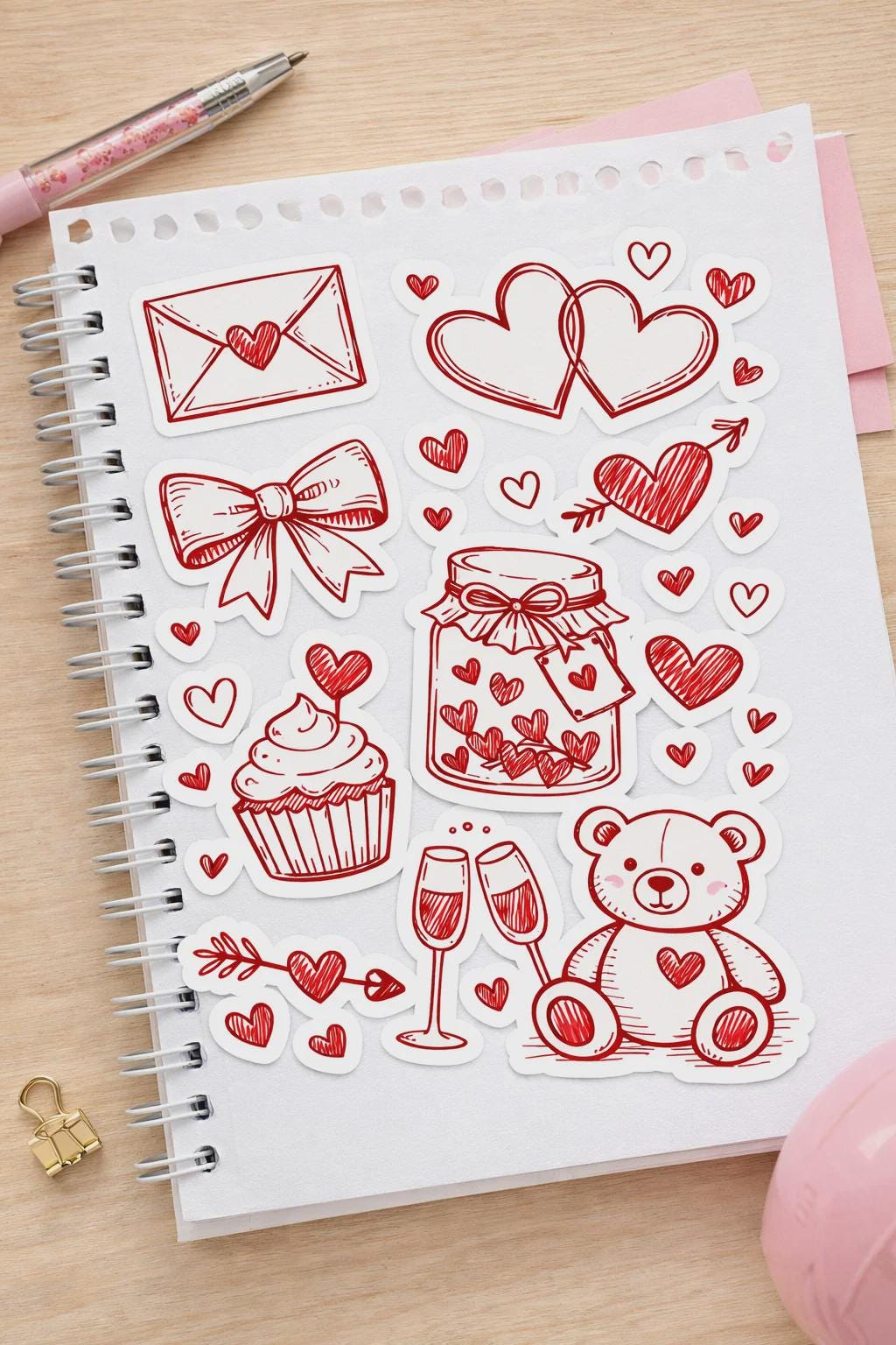 Hand-drawn Valentine SVG Bundle | Love Clipart Graphics - Etsy