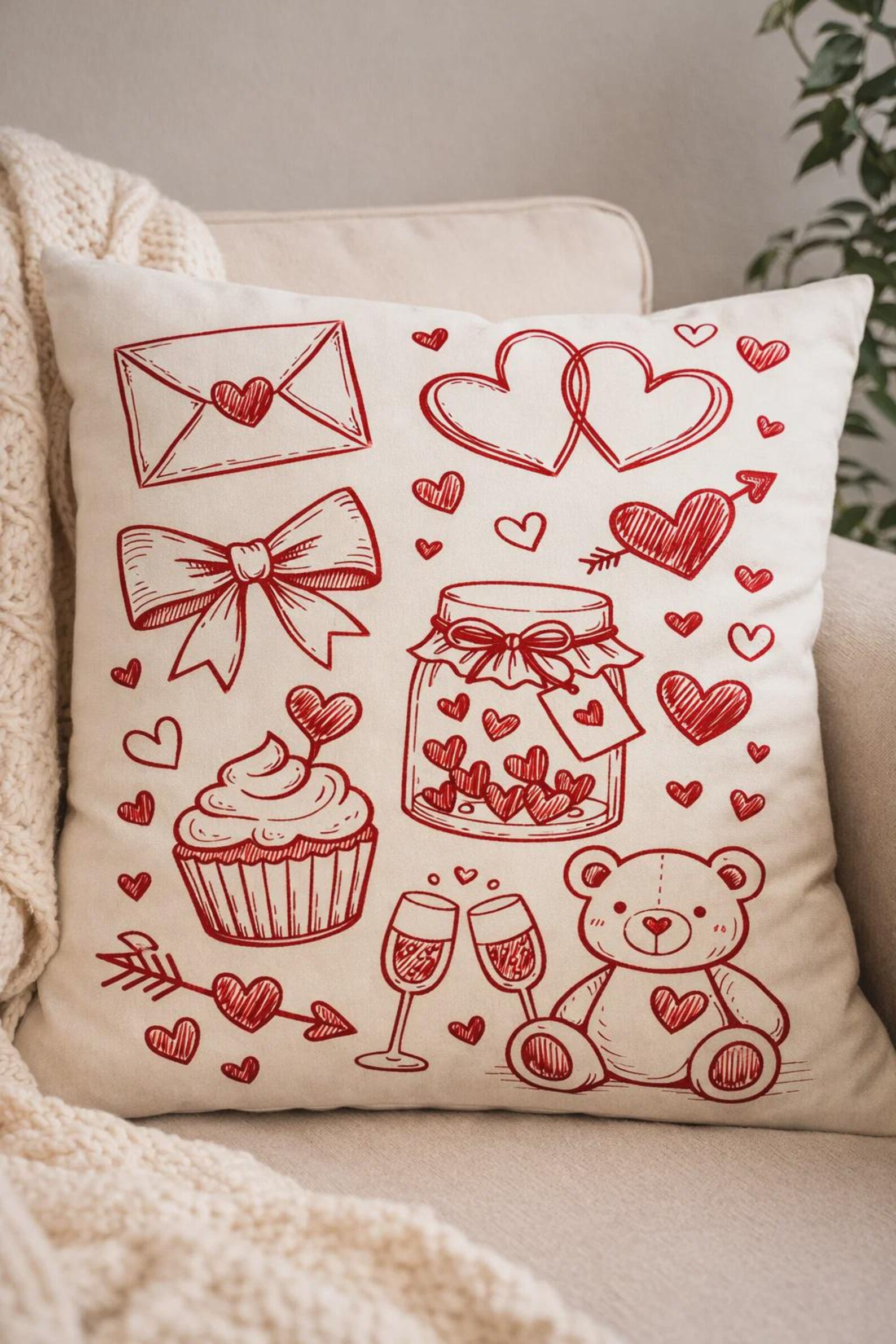 Hand-drawn Valentine SVG Bundle | Love Clipart Graphics - Etsy
