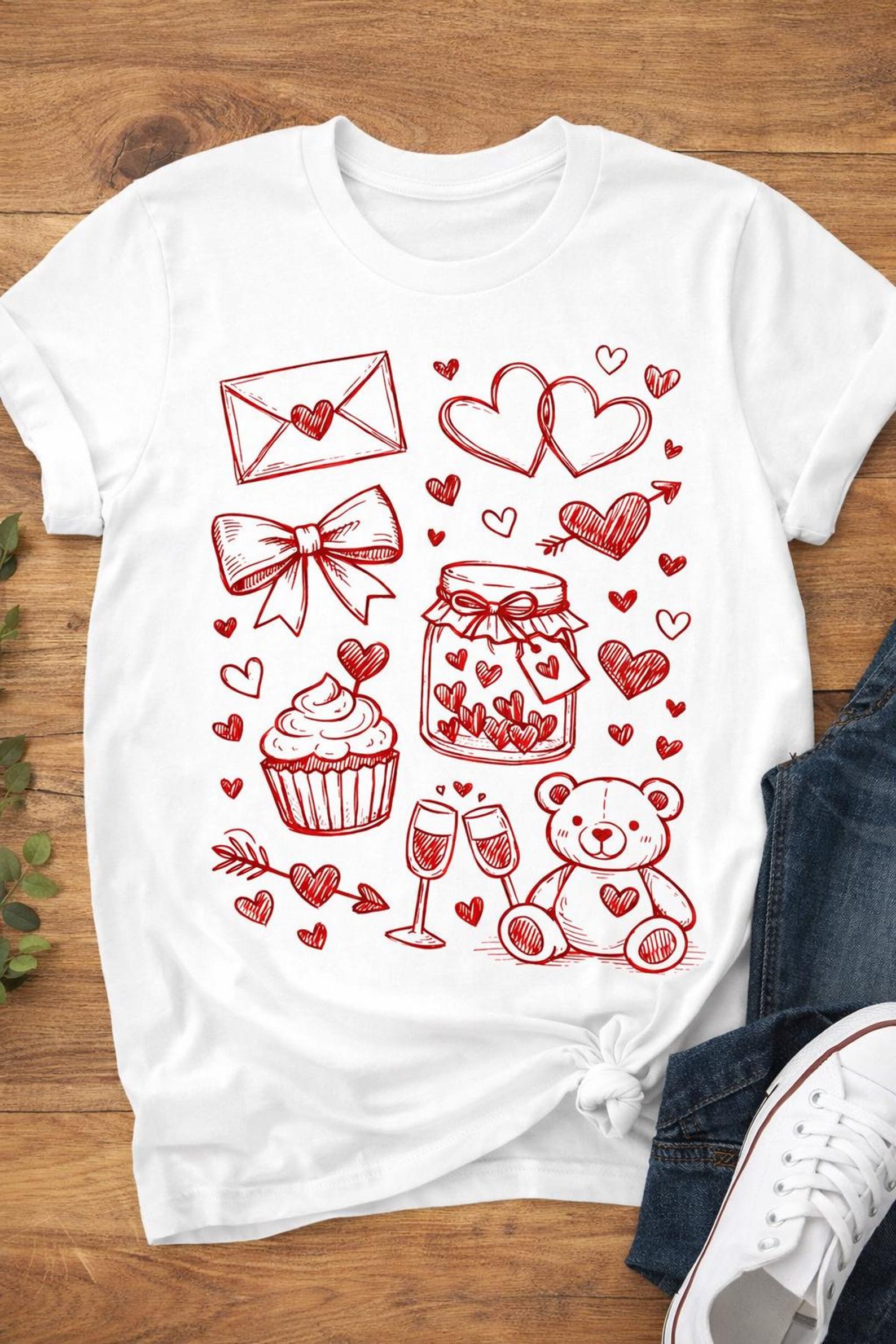 Hand-drawn Valentine SVG Bundle | Love Clipart Graphics - Etsy