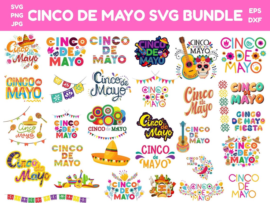 Cinco De Mayo SVG Bundle: Mexican Fiesta Clipart (digital Download) - Etsy