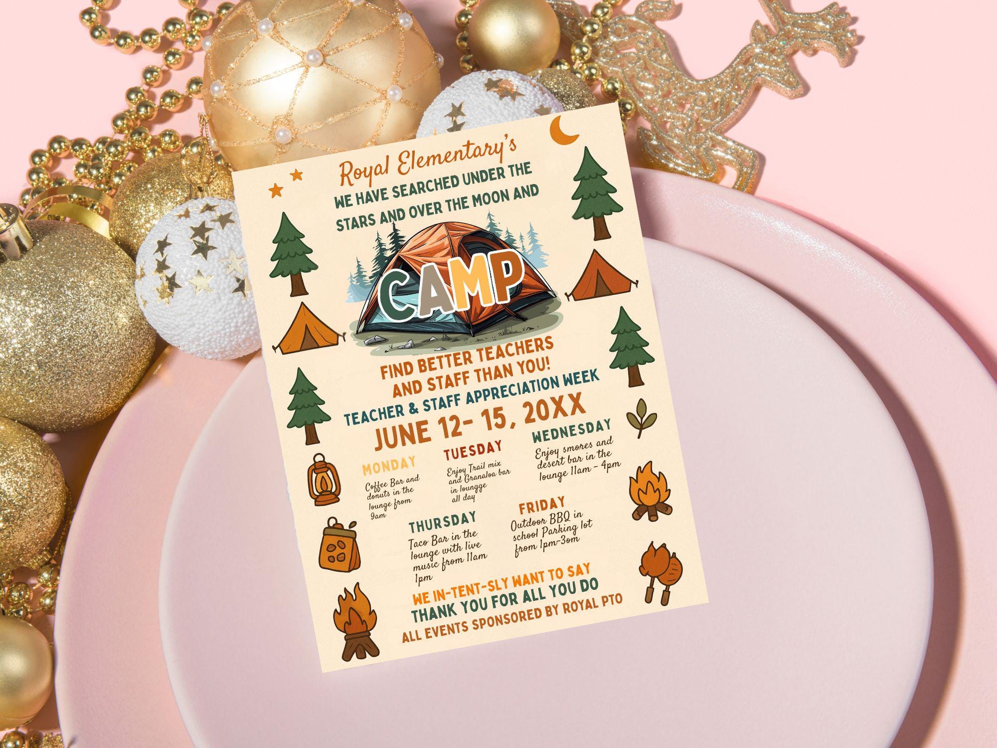 Editable Canva Template – Camp Theme Teacher & Staff Appreciation Day ...