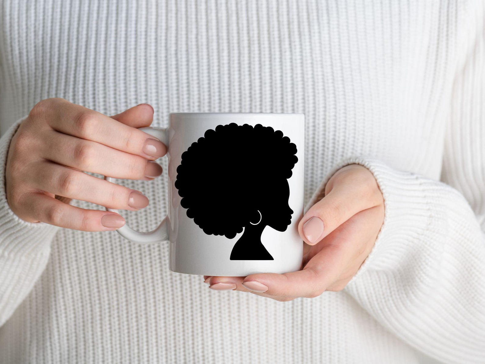Afro Woman SVG Bundle: Black Woman Silhouette, Curly Hair (digital ...
