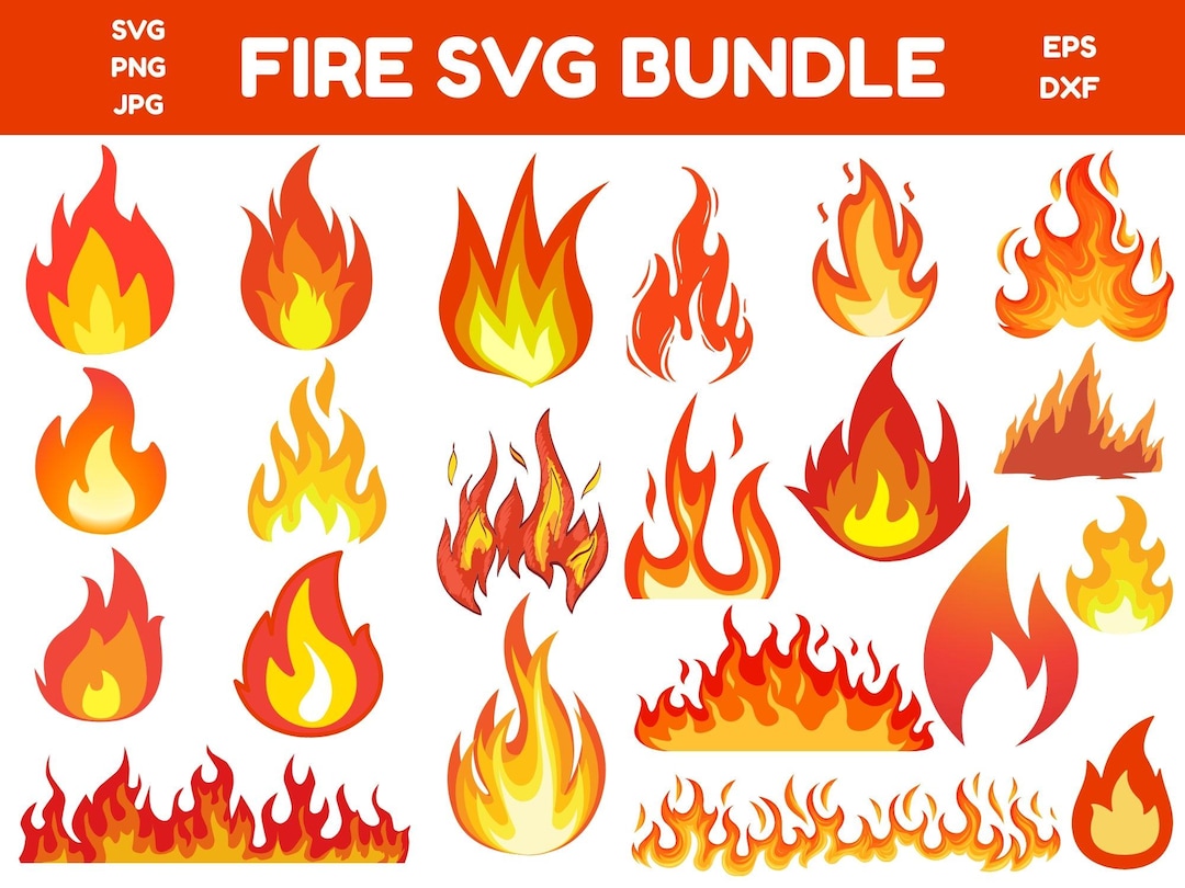 Fire SVG Bundle, Fire Clipart, Fire Svg Files, Fire Flames Svg, Flames ...