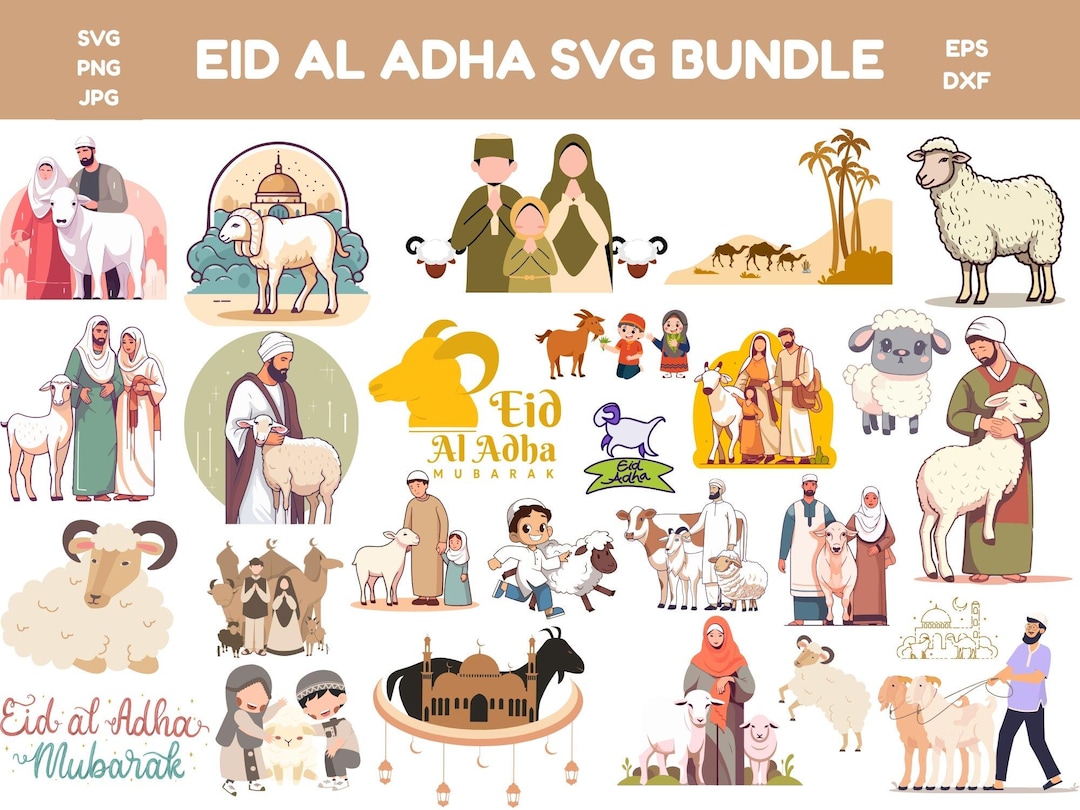Eid Svg Bundle, Eid Al-adha Mubarak, Eid Mubarak Svg, Happy Eid Svg ...