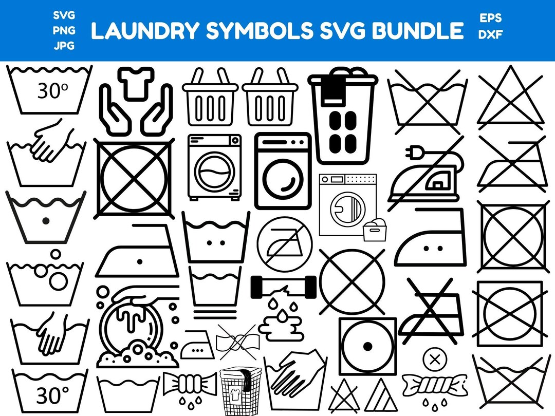 Laundry Symbols Svg Bundle, Laundry Svg, Laundry Sign Svg, Laundry ...