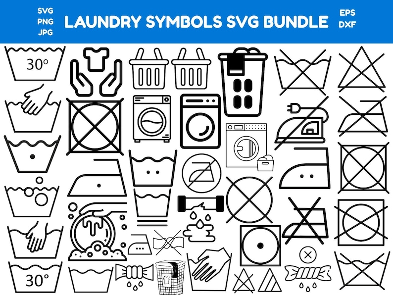 Laundry Symbols Svg Bundle, Laundry Svg, Laundry Sign Svg, Laundry ...