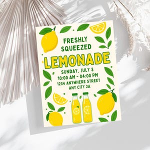 Lemonade Stand Flyer Template: Summer Fundraiser Poster (canva Editable ...