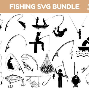 Fishing SVG Bundle: Fisherman, Bass, Rod (digital Files) - Etsy